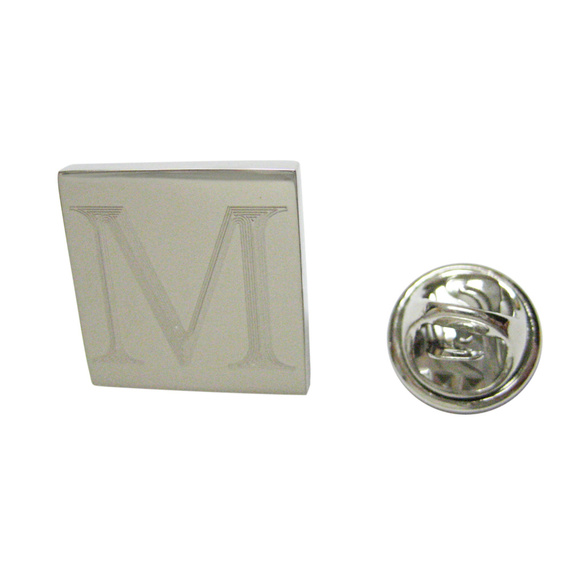 Kiola Designs | Accessories | Letter M Etched Monogram Pendant Lapel ...